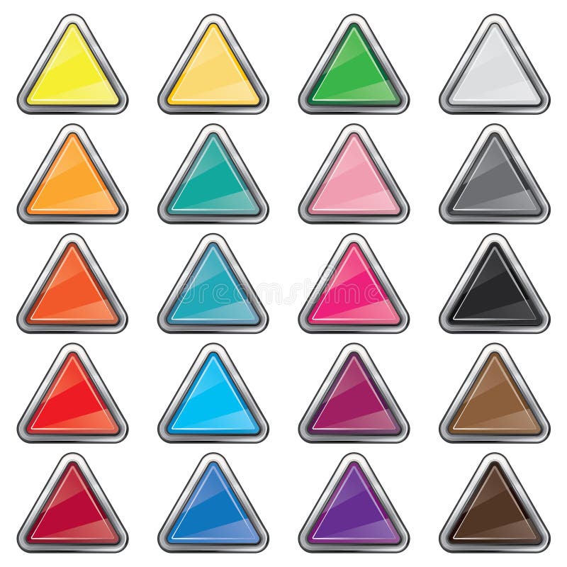 Multi Colored Triangle Button Symbol Stock Vector - Illustration of ...