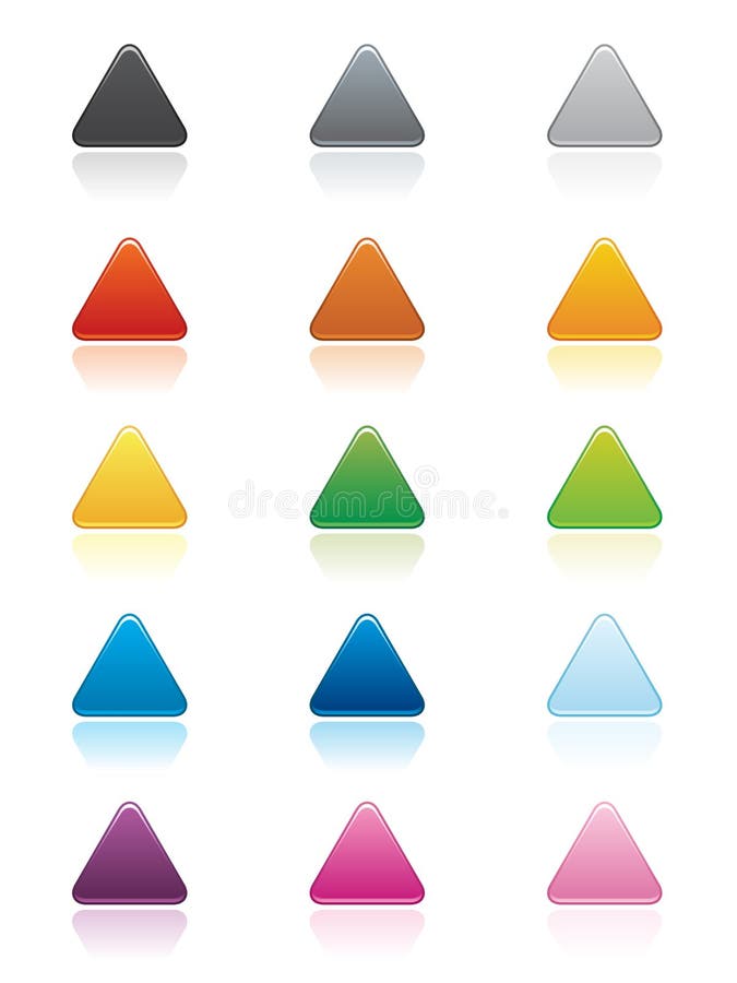 Triangle Buttons EPS stock vector. Illustration of glossy - 15592372