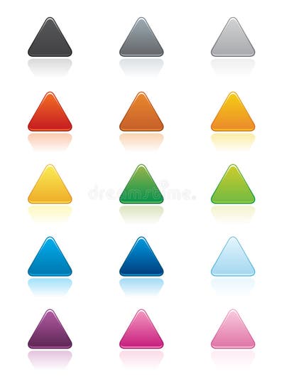 Triangle Buttons EPS stock vector. Illustration of glossy - 15592372