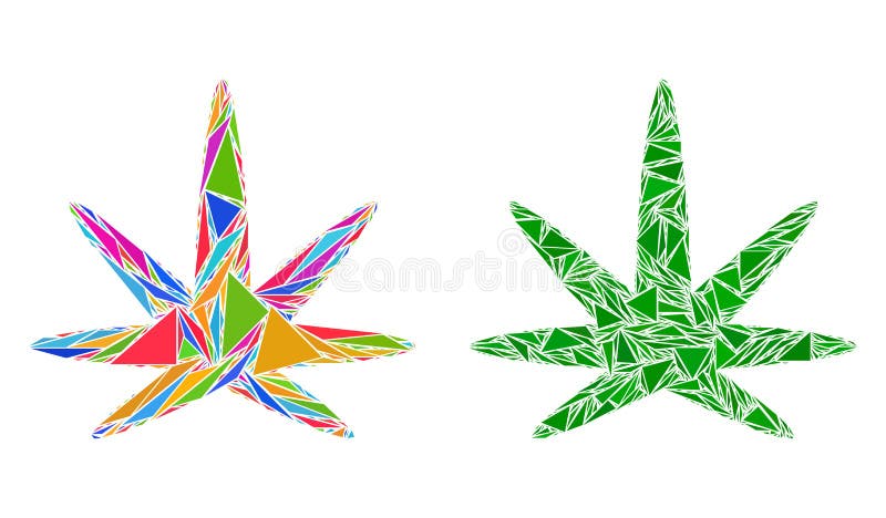 Triangle Cannabis Leaf Mosaic Icons Stock Vector - Illustration of ...