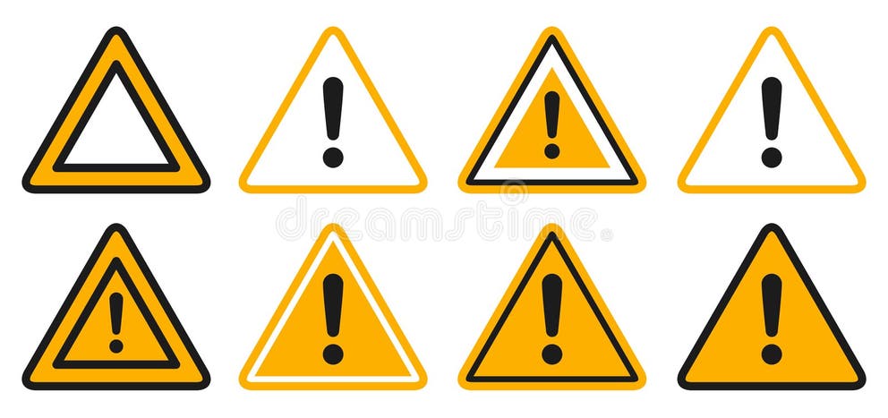 Triangle Caution Set Icons, Warning, Precaution, Attention, Alert Icon ...