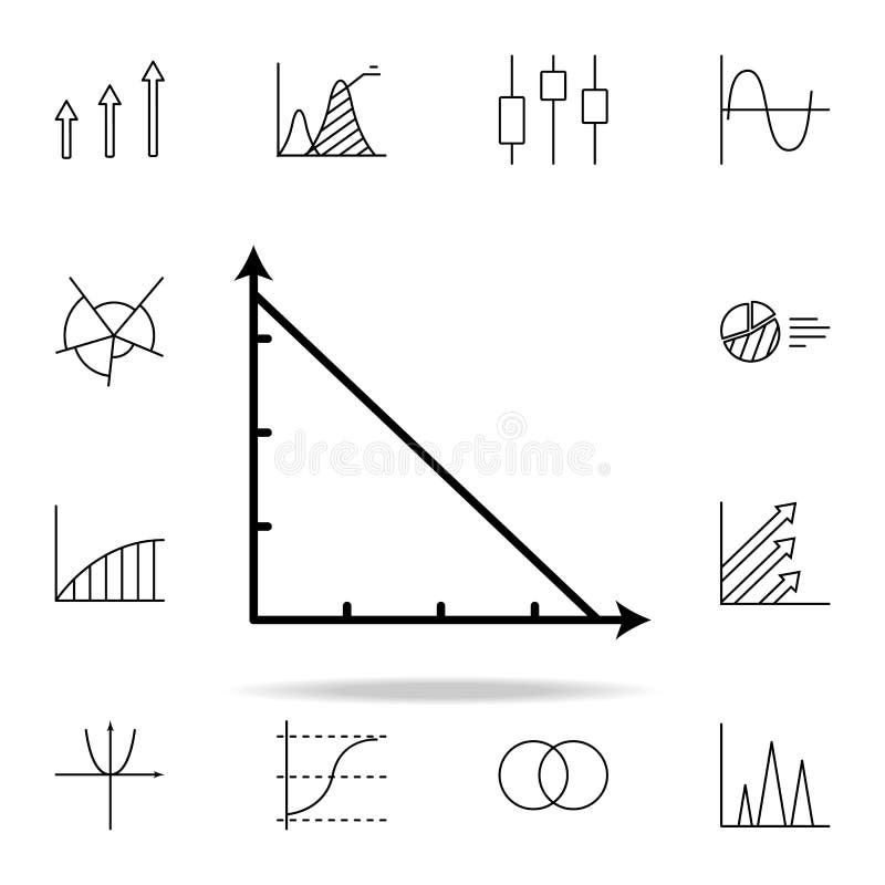 Triangle Chart Line Icon. Chart and Diagram Icons Universal Set for Web ...