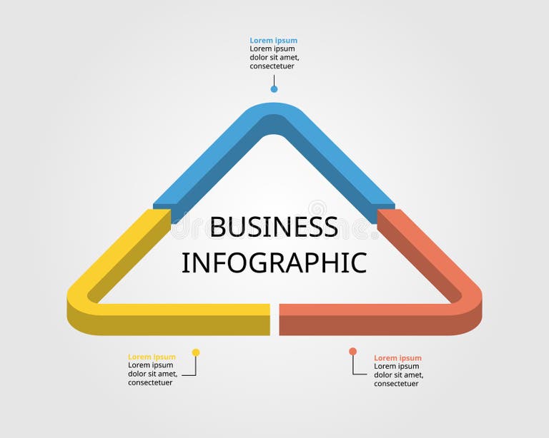 Triangle Chart Template for Infographic for Presentation for 3 Element ...