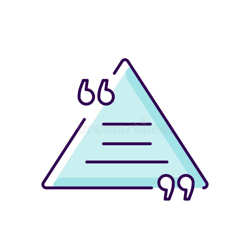 Triangle Chat Bubble with Quotes Blue RGB Color Icon Stock Vector ...