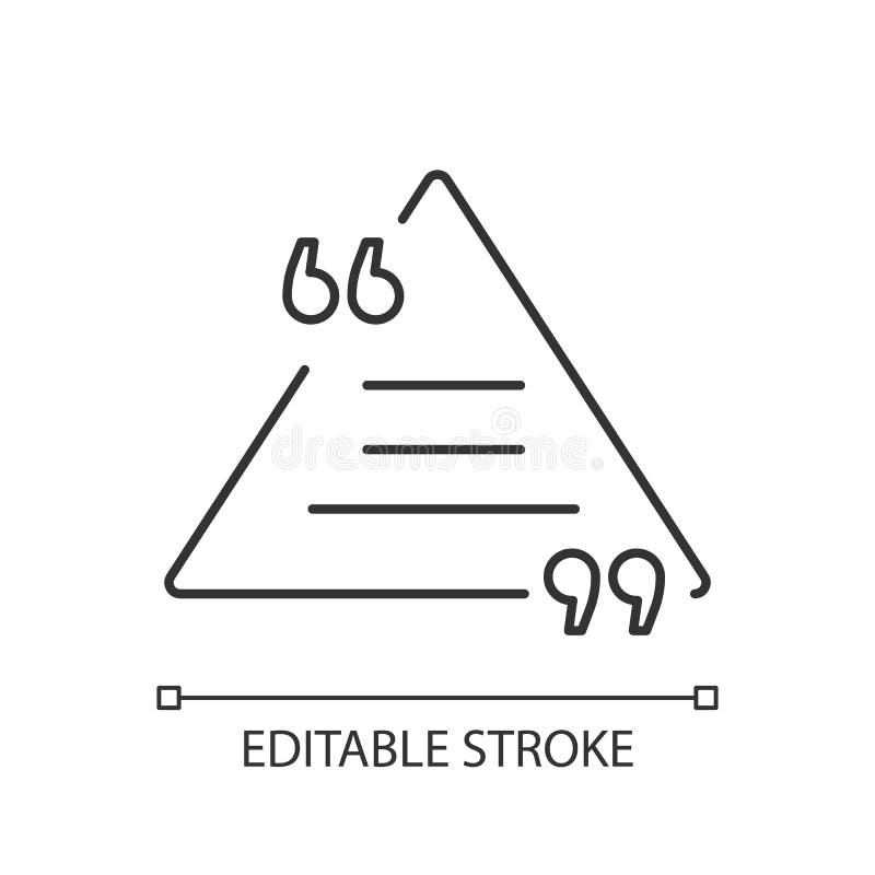 Triangle Chat Bubble with Quotes Pixel Perfect Linear Icon Stock Vector ...