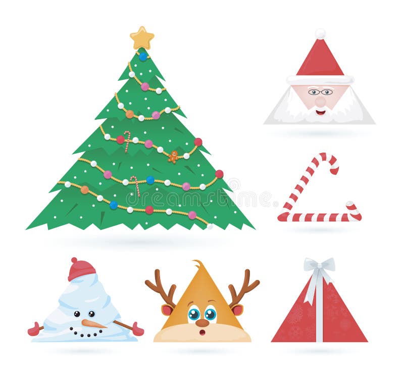Triangle Christmas Ornaments Stock Vector - Illustration of paper ...
