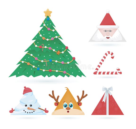Triangle Christmas Ornaments Stock Vector - Illustration of paper ...