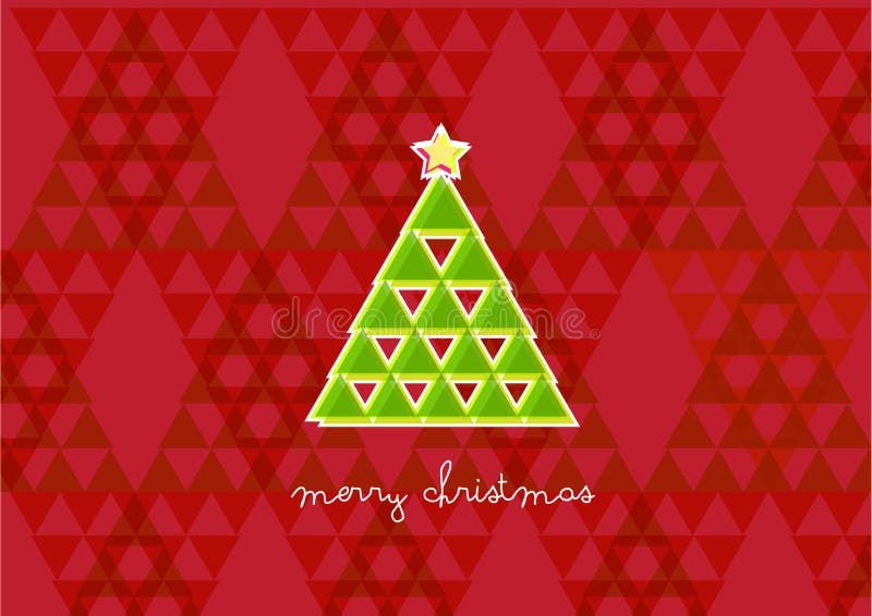Triangle Christmas tree stock vector. Illustration of card - 47715805