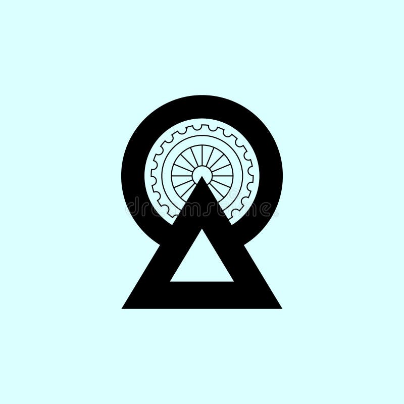 Triangle, Circle with Gear Design Shape Stock Vector - Illustration of ...