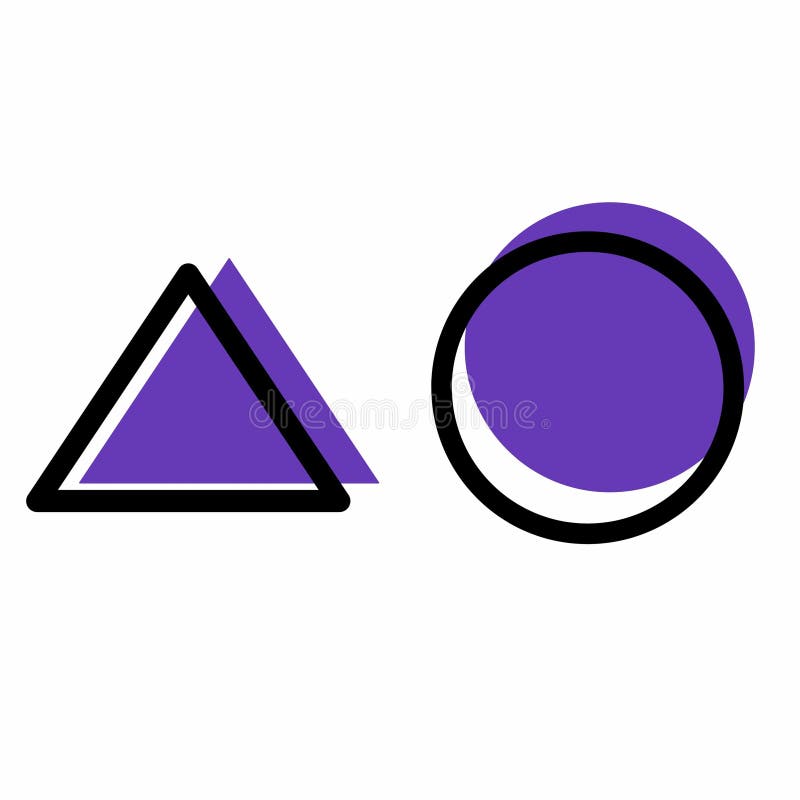 Triangle and Circle Line Art Vector Icon Stock Vector - Illustration of ...