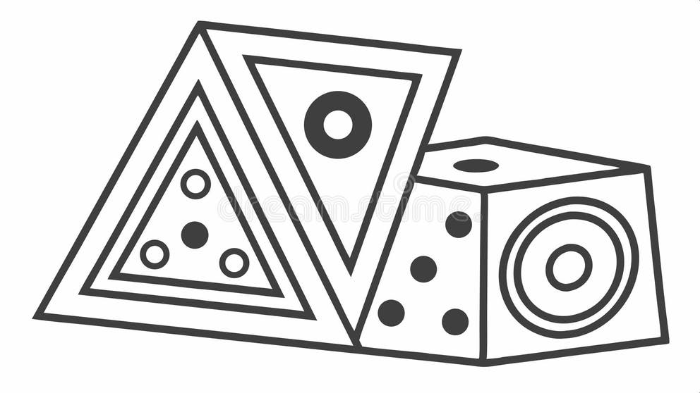 Triangle and Circle Shapes, Basic Geometry and Abstract Design Elements Vector Design Generative ...