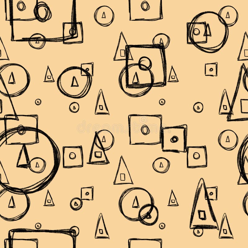 Triangle Circle Square a Geometric Beige Pattern Stock Illustration ...