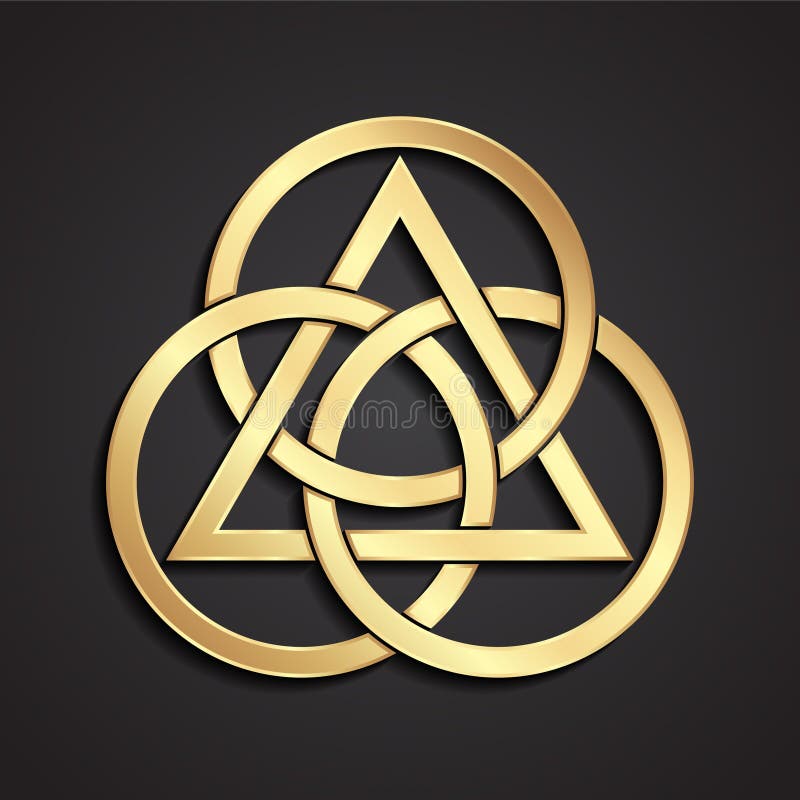 Triangle and Circles 3d Geometric Gold Logo Design Stock Vector ...