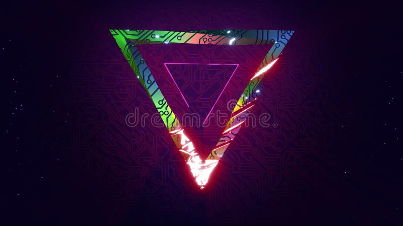 Triangle with Circuit-style Texture Stock Footage - Video of technology ...