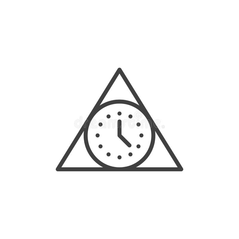 Triangle clock line icon stock vector. Illustration of symbol - 160511153