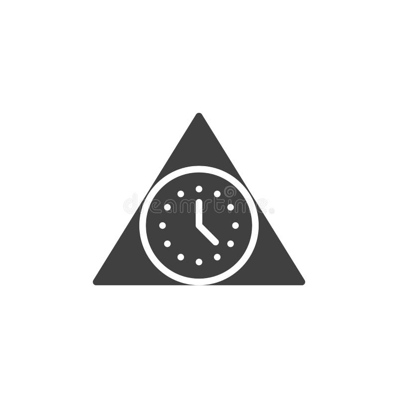 Triangle clock vector icon stock vector. Illustration of sign - 160737900