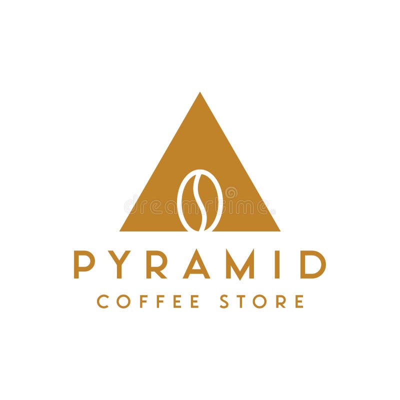 Triangle with Coffee Bean Logo Design Stock Vector - Illustration of ...