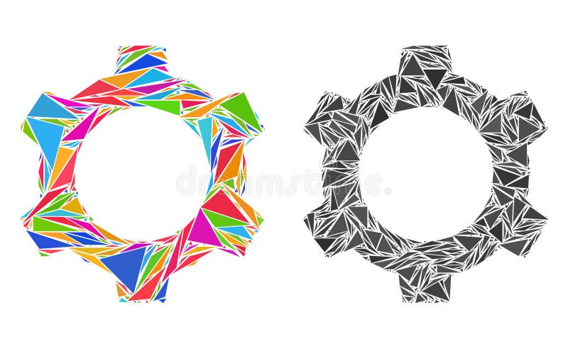 Triangle Cog Mosaic Icons stock vector. Illustration of gear - 143664039