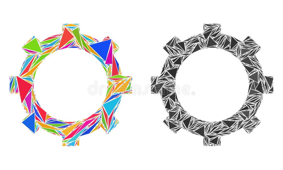 Triangle Cog Mosaic Icons stock vector. Illustration of factory - 143663964