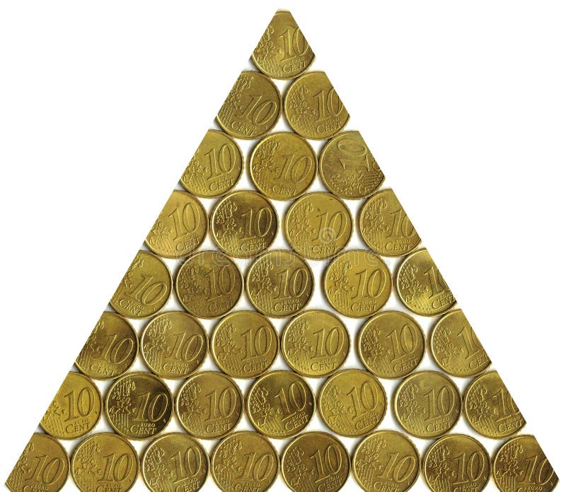 Triangle of coins stock photo. Image of figure, colorful - 6911628