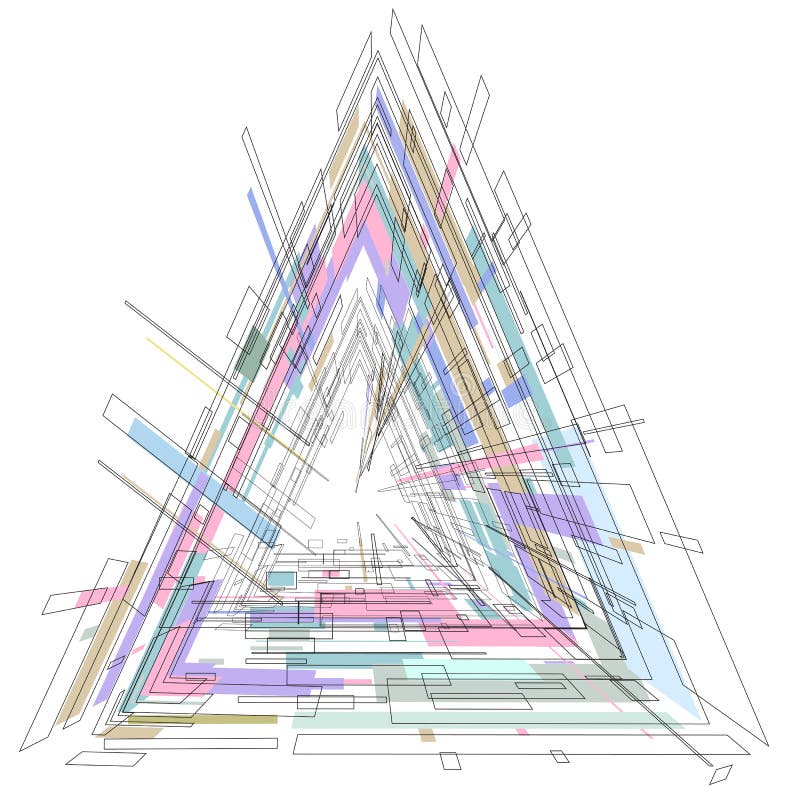 The Triangle of Colored Geometric Shapes. Stock Vector - Illustration ...