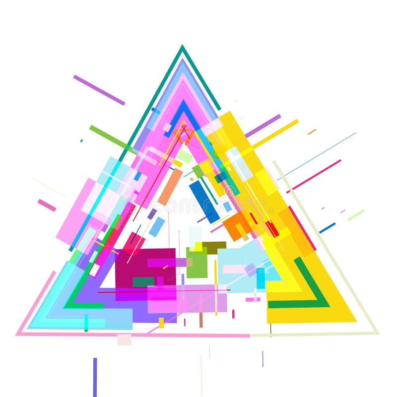 The Triangle of Colored Geometric Shapes. Stock Vector - Illustration ...