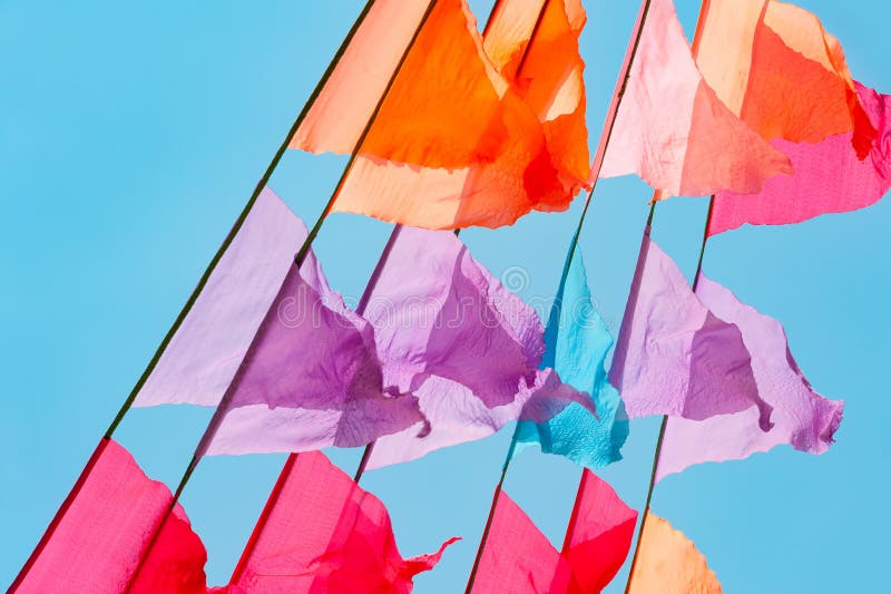 Triangle colorful flags stock photo. Image of orange - 343544928