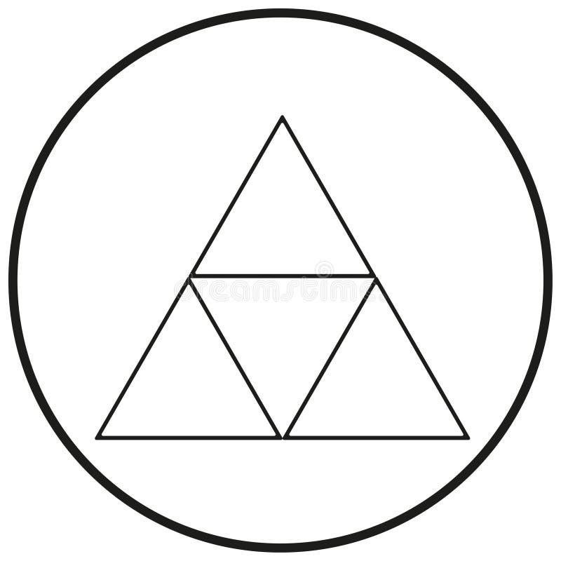 Triangle Composition Icon. Abstract Geometric Shape. Black Outline ...