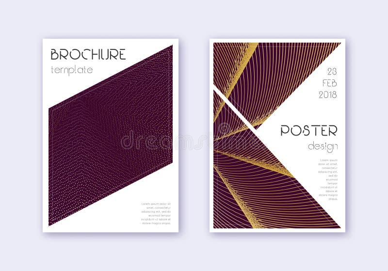 Triangle Cover Design Template Set. Gold Abstract Stock Vector ...