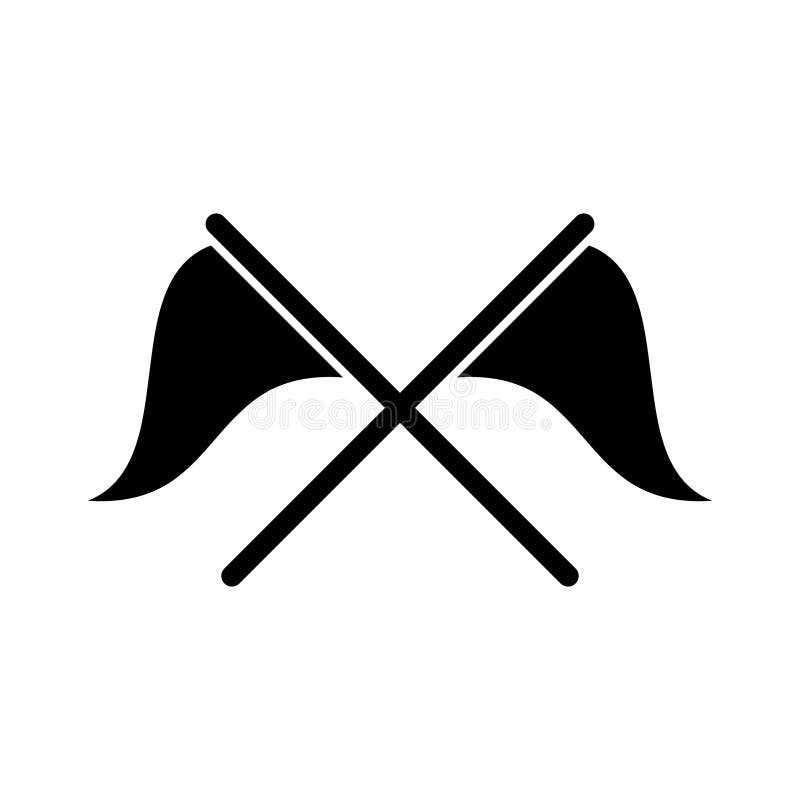 Triangle Crossed Flags Icon Isolated on White. Vector Stock Vector ...