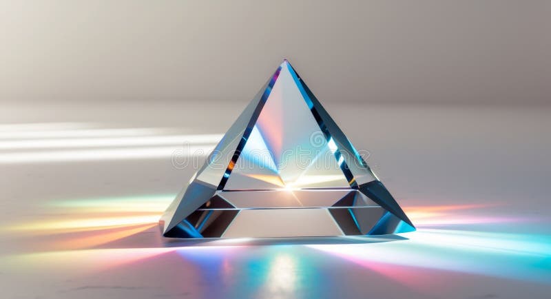 Triangle Crystal Prism Refraction Light on Floor Gradient Illuminated ...