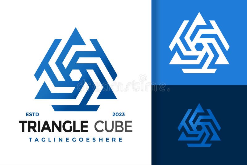 Triangle Cube Logo Logos Design Element Stock Vector Illustration ...