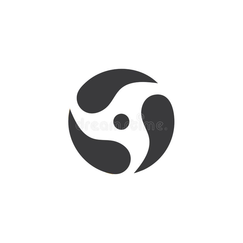 Triangle Curves Flow Rotate Circle Logo Stock Vector - Illustration of ...