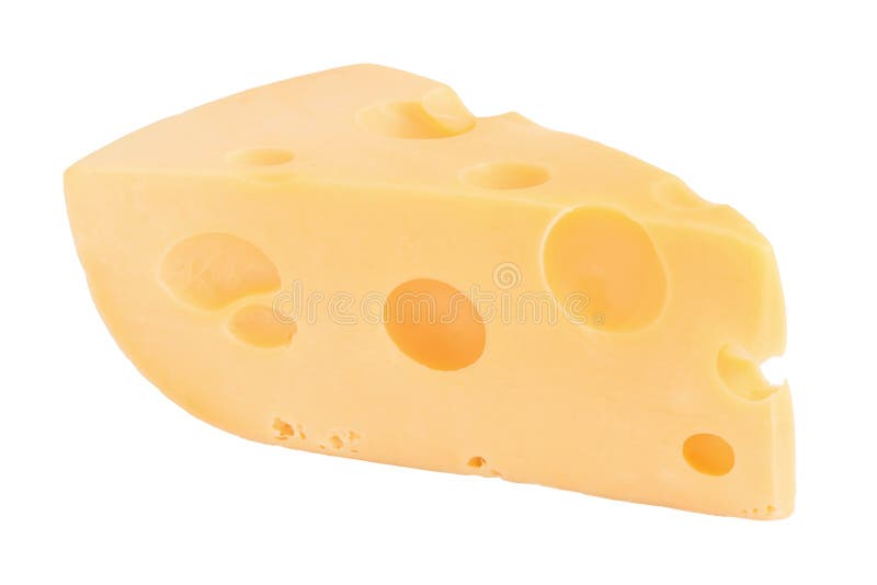 Triangle Cut of Cheese Isolated on White Stock Image - Image of dairy ...