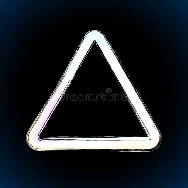 Triangle D'encre Peinte Par Brosse Blanche Illustration de Vecteur ...