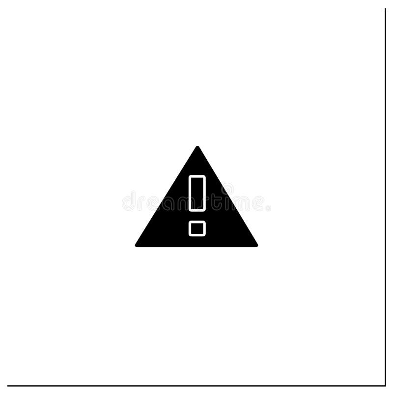 Triangle Danger Sign Glyph Icon Stock Vector - Illustration of ...