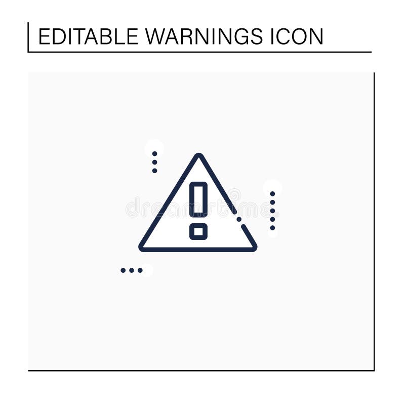 Triangle Danger Sign Line Icon Stock Vector - Illustration of caution ...