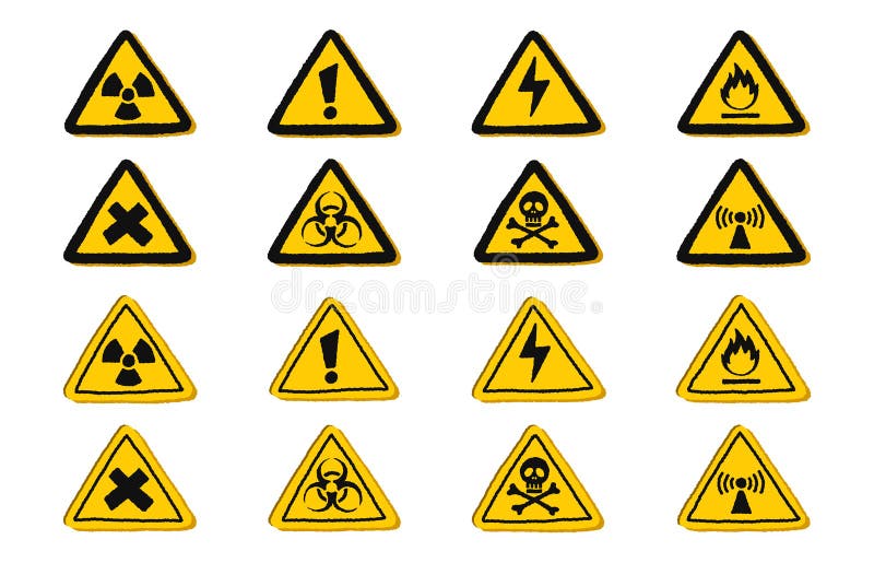 Danger Signs Collection Stock Illustrations – 7,510 Danger Signs ...