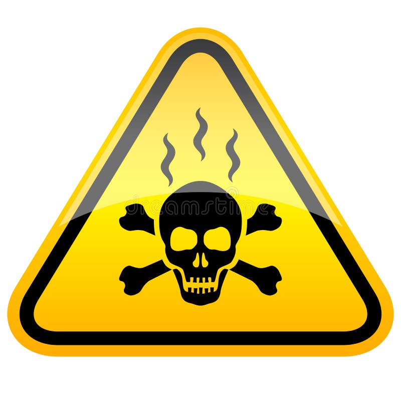 Triangle skull danger sign stock vector. Illustration of danger - 79739348