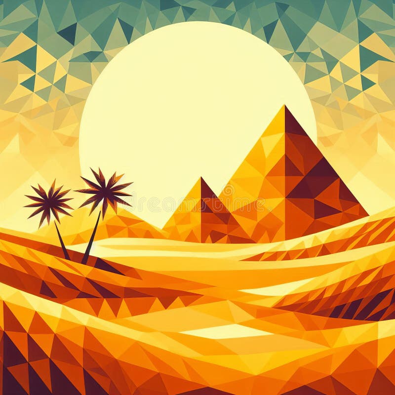 Triangle Desert a Stylized Illustration of a Desert Constructed Stock ...