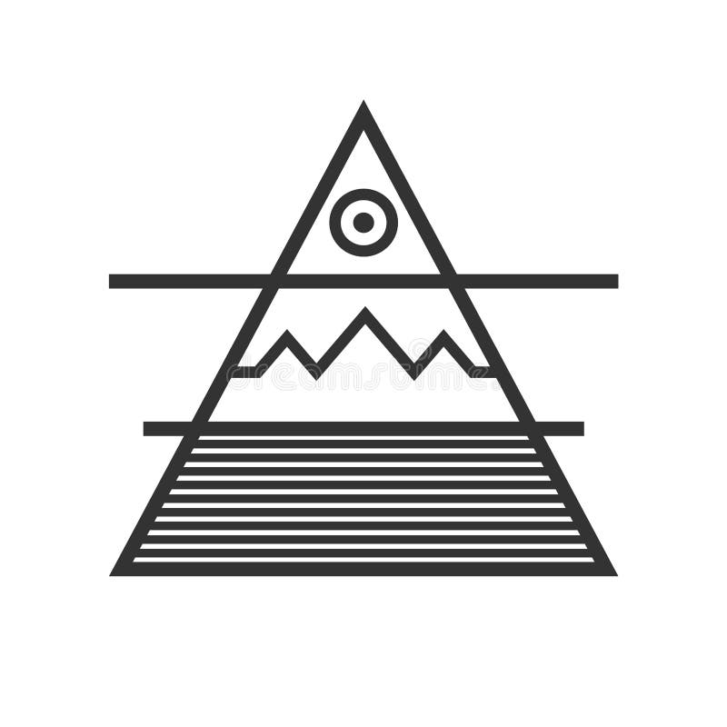 Triangle Divided into Three Elements Water Ground Air Sun Stock Vector ...