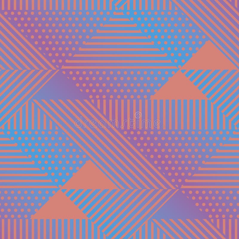 Triangle and Dots Geometric Seamless Pattern Stock Vector ...