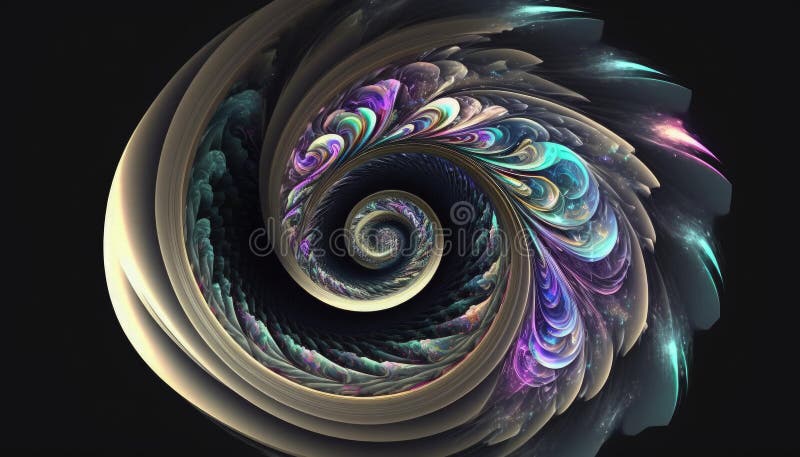 Sacred spiral multi color stock illustration. Illustration of magical ...