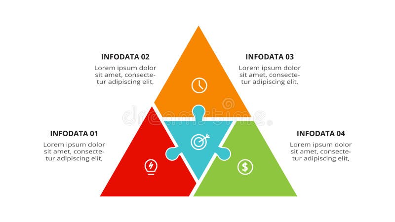 Triangle with 4 Elements, Infographic Template for Web, Business ...