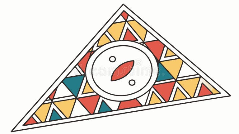 Triangle Emblem with Compass Symbol and Retro Geometric Patterns Inside ...