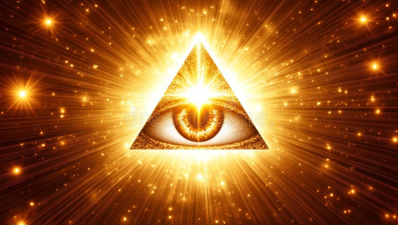 A Triangle Encloses an Eye, with Sparks and Flames Dancing Around it ...
