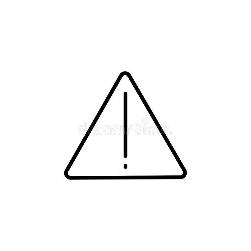 Triangle Exclamation Mark. Flat Outline. White Background. Vector ...