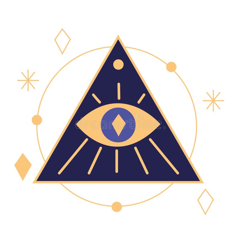 Triangle with eye alchemy stock vector. Illustration of vector - 284048481
