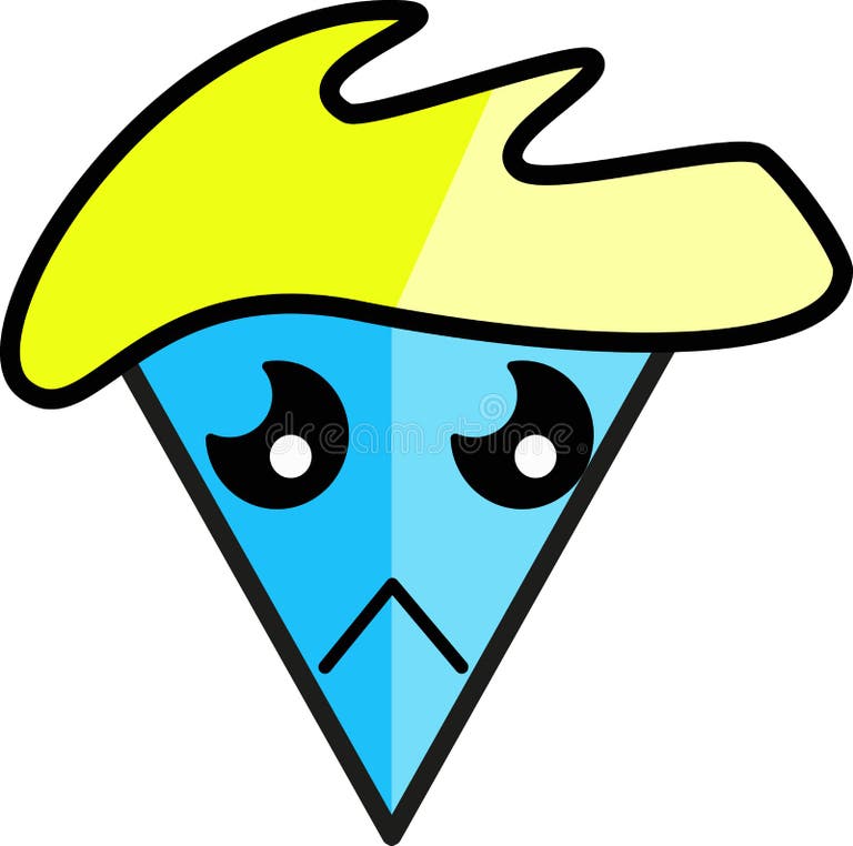 Triangle face sad stock illustration. Illustration of character - 95954018