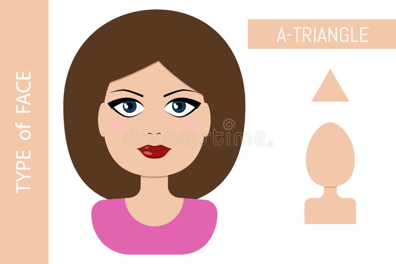 A-triangle Female Shape of Face Vector Illustration Stock Vector ...